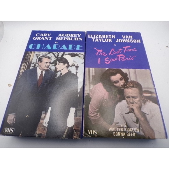 Media | Charade And The Last Time I Saw Paris Vhs Movie Set Cary Grant ...
